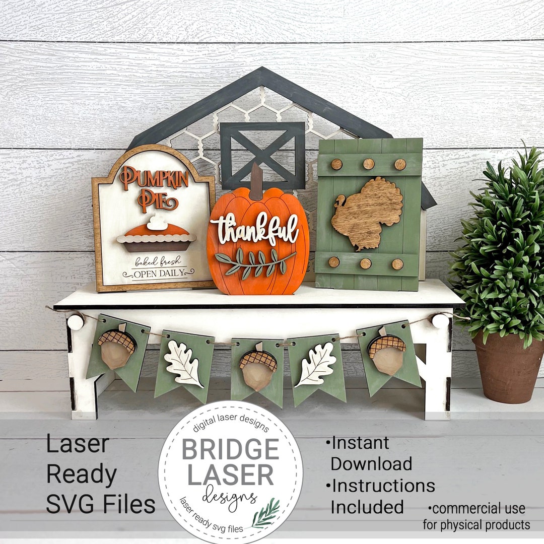 Thanksgiving Laser Cut File, Fall Interchangeable Bench Sign, Farmhouse ...