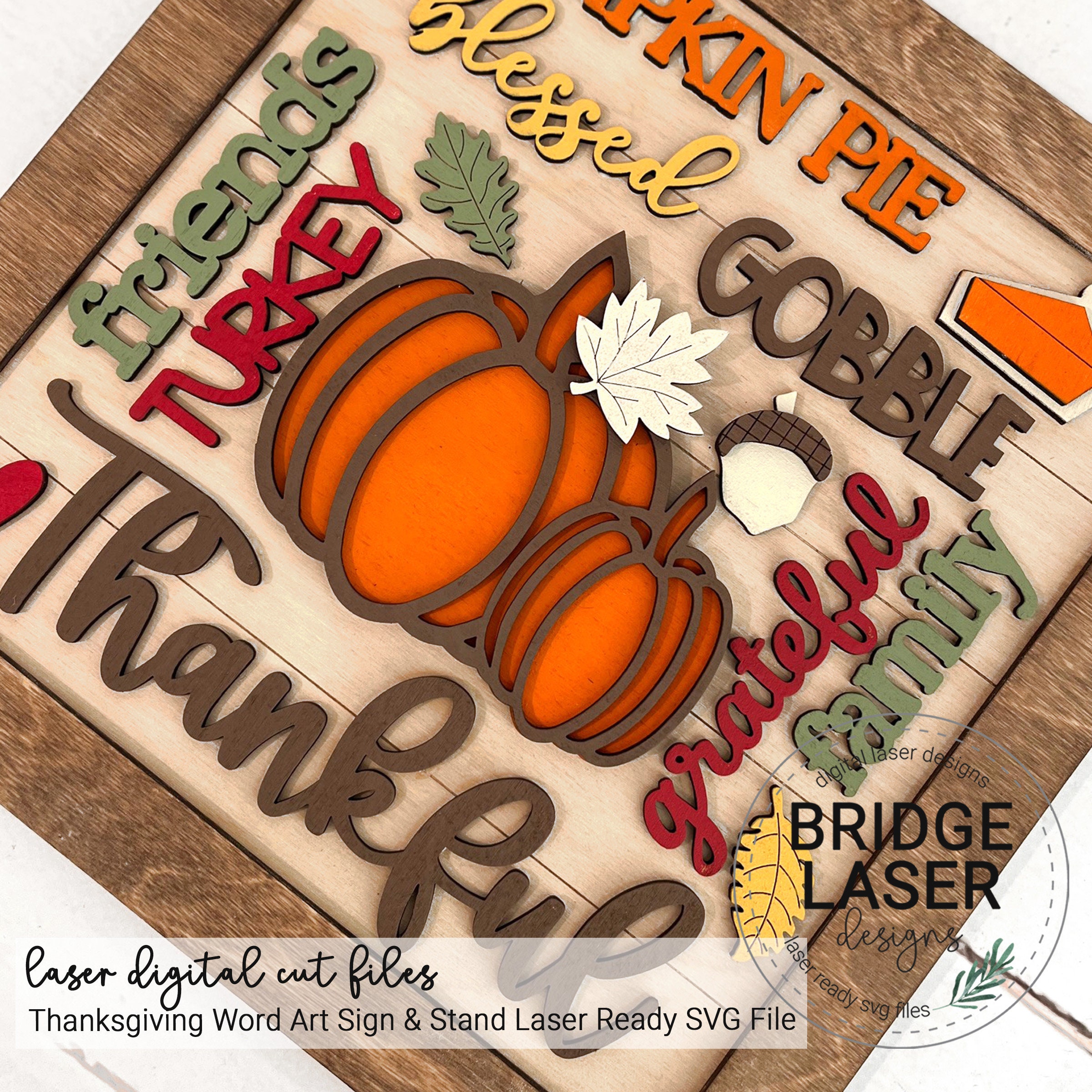 Thanksgiving Laser Cut File, Thanksgiving Word Collage, Thanksgiving ...