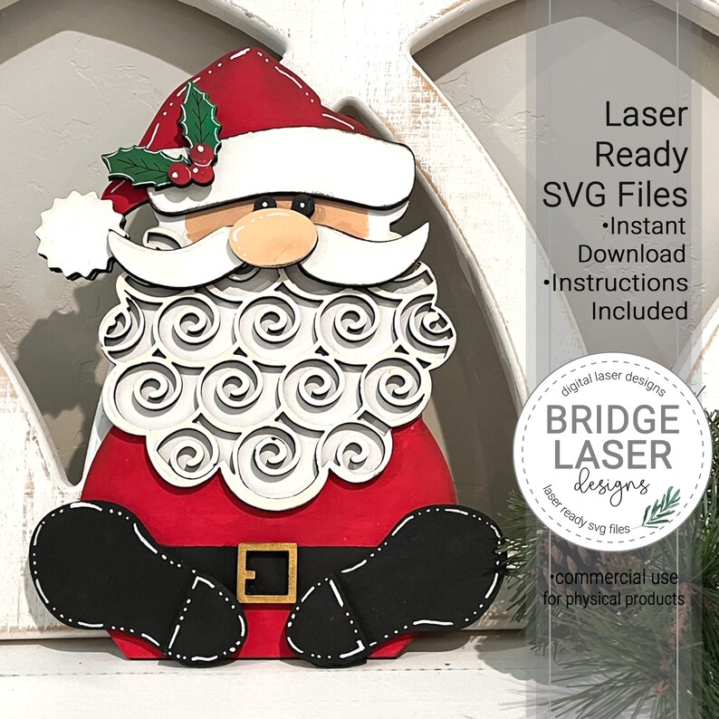 Shelf Sitter Santa Laser Cut File Christmas Shelf Sitter - Etsy