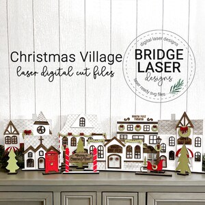 Christmas Village Bundle Laser Cut File, Laser Christmas Mantle Decor ...