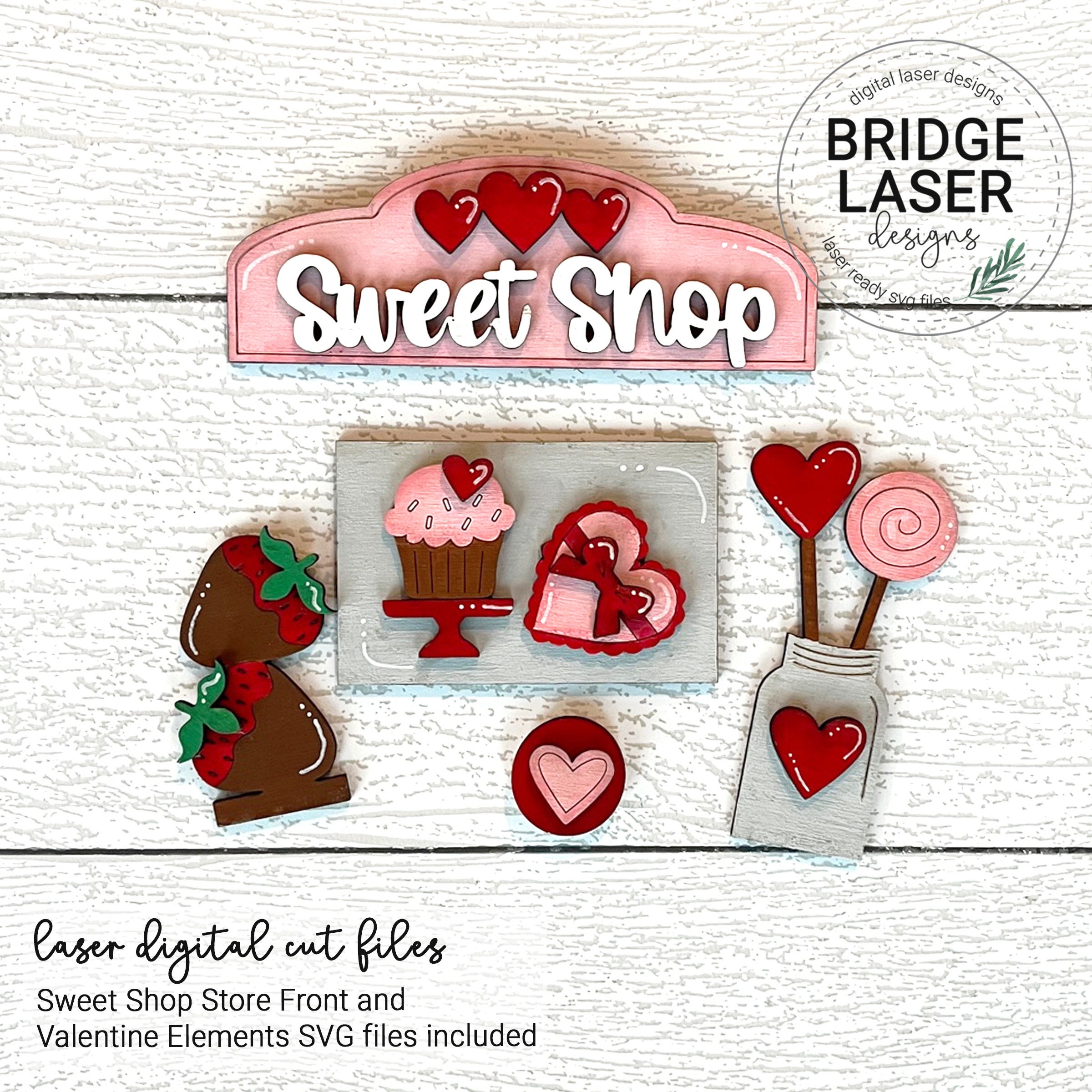 Valentine Laser Cut File Valentine Sweet Shop Laser Design - Etsy