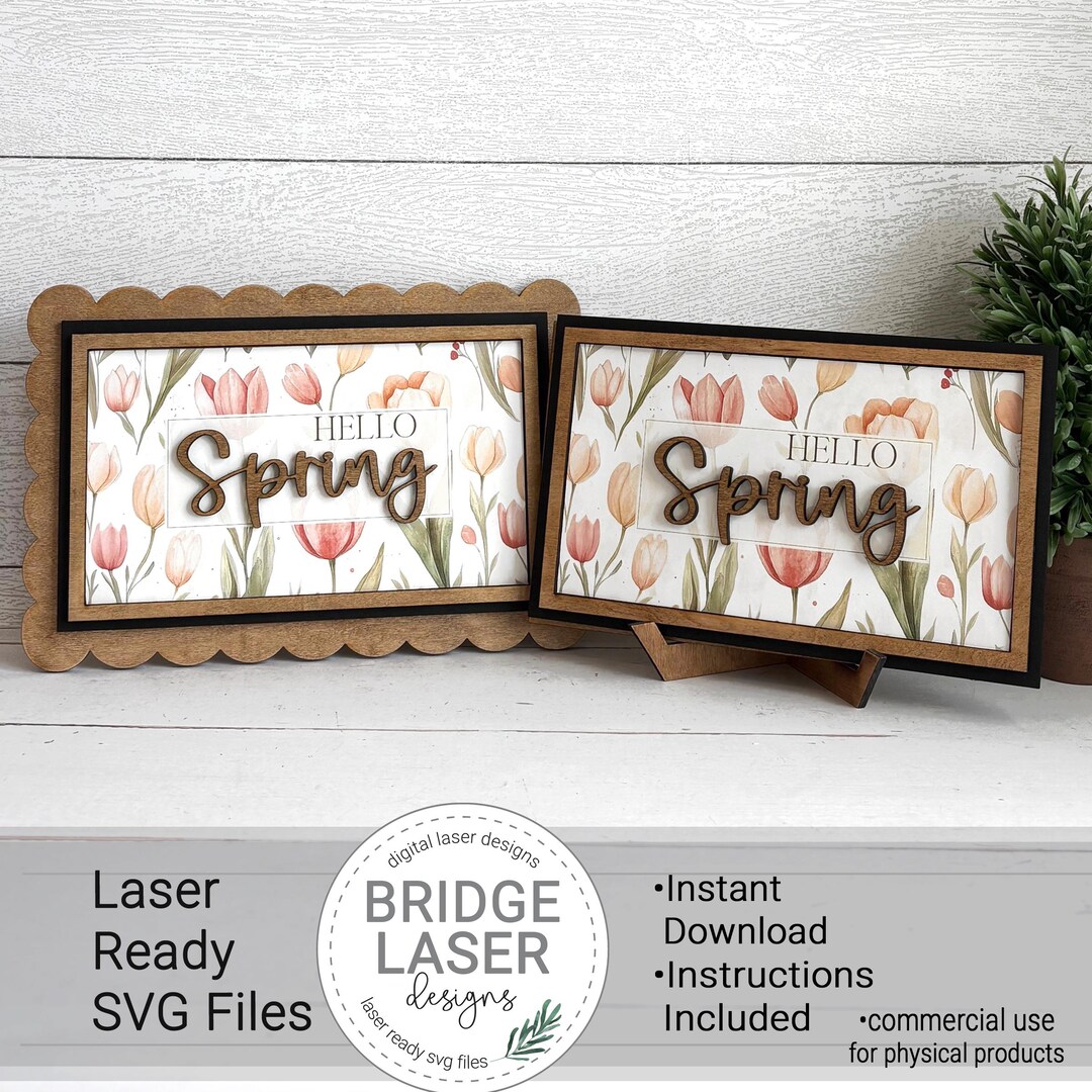 Spring Laser Cut Files and Printable PNG, Interchangeable Printable PNG ...