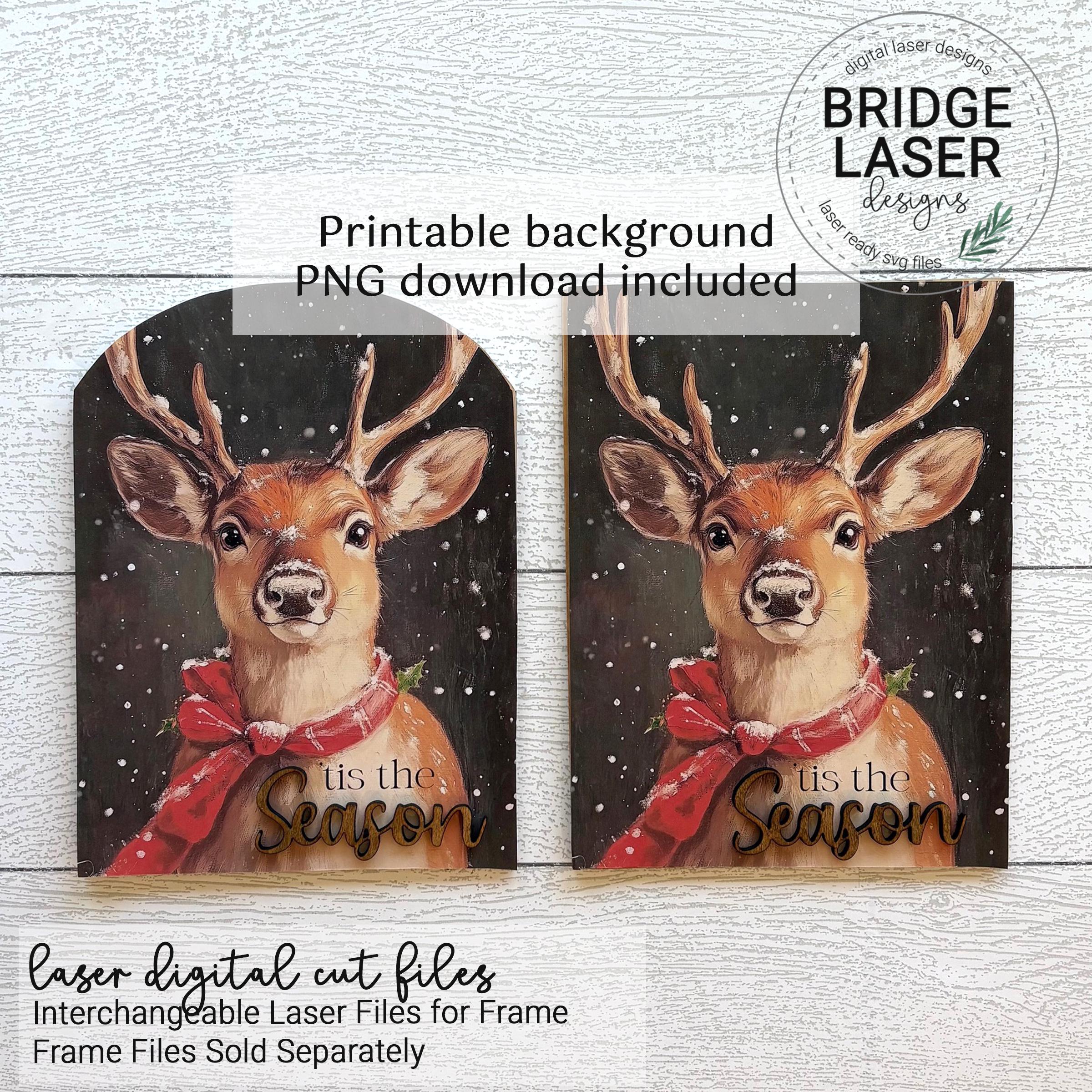 Reindeer Laser Cut Files and Printable PNG, Interchangeable Printable ...