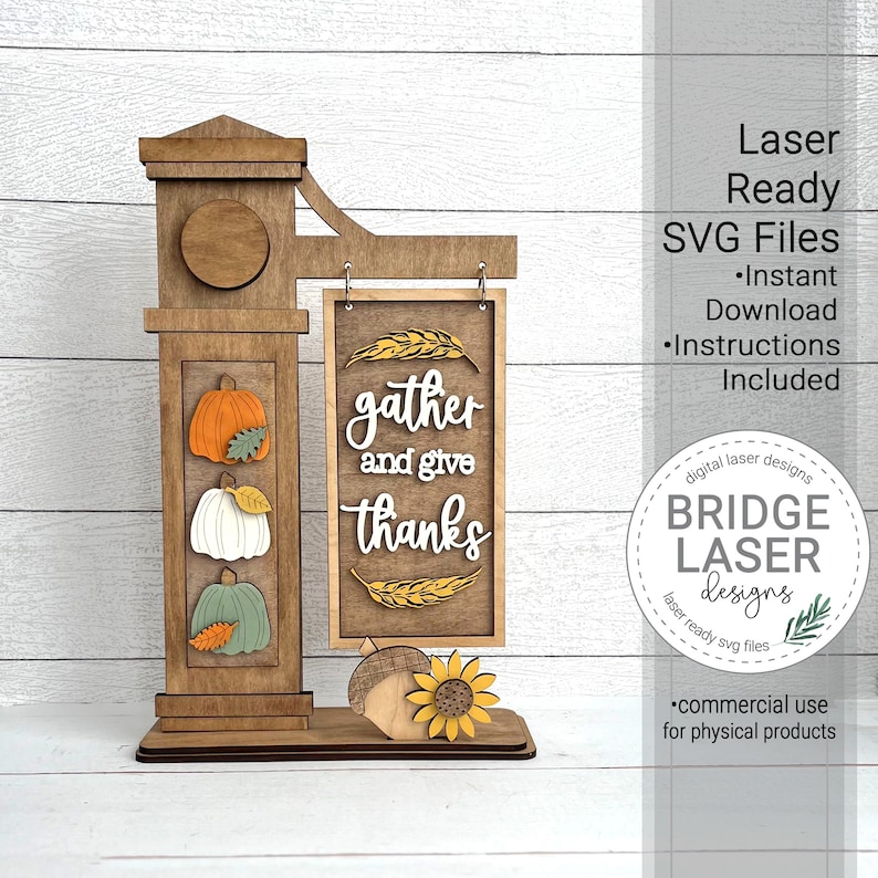 Thanksgiving Laser Cut File, Thanksgiving Interchangeable Post Sign ...
