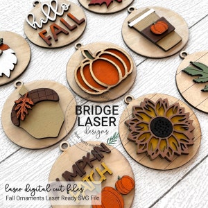 Fall Ornament Laser File, Fall Ornaments Laser SVG, Fall Laser File ...