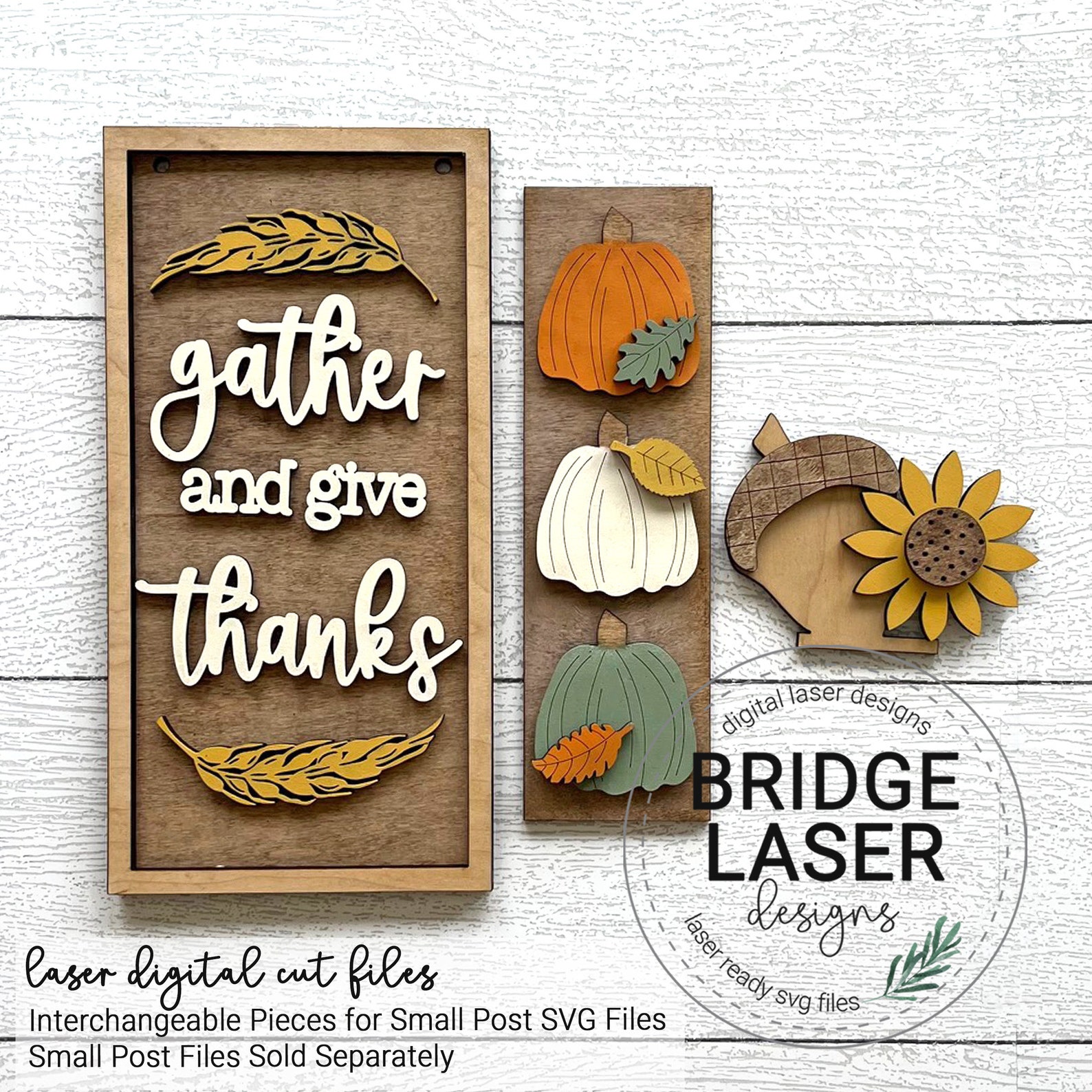 Thanksgiving Laser Cut File, Thanksgiving Interchangeable Post Sign ...
