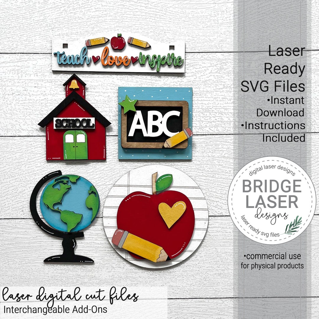 Teacher Laser Cut File, Teacher Interchangeable Add On, School Tiered ...