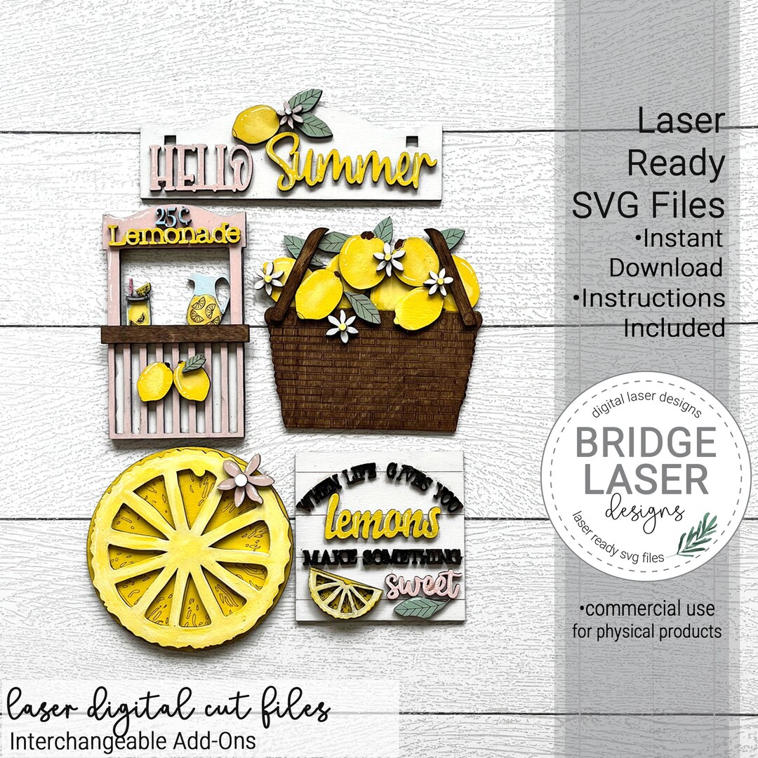 Lemon Summer Laser Cut File, Summer Lemonade Interchangeable Add On ...