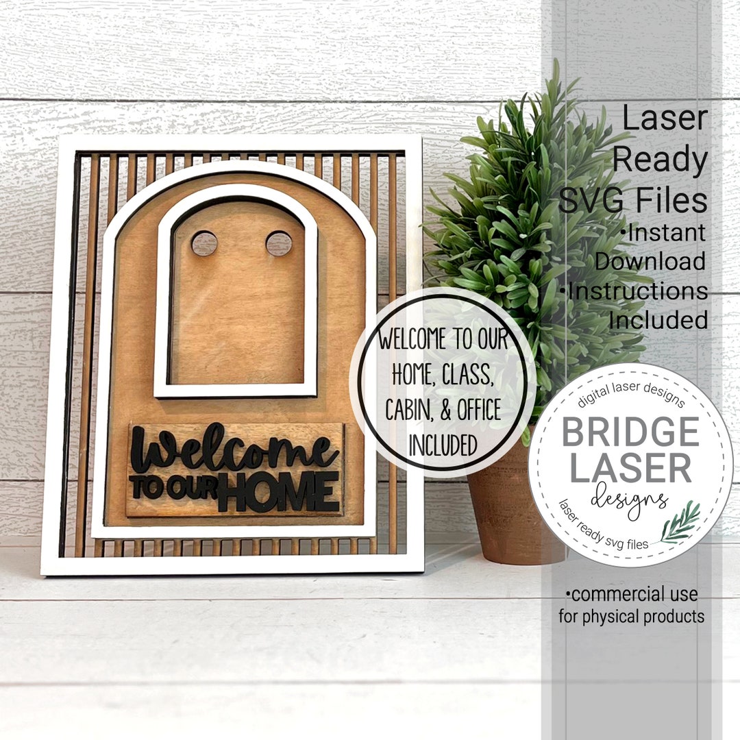Interchangeable Welcome Arch Laser Cut File, Seasonal Sign Laser SVG ...