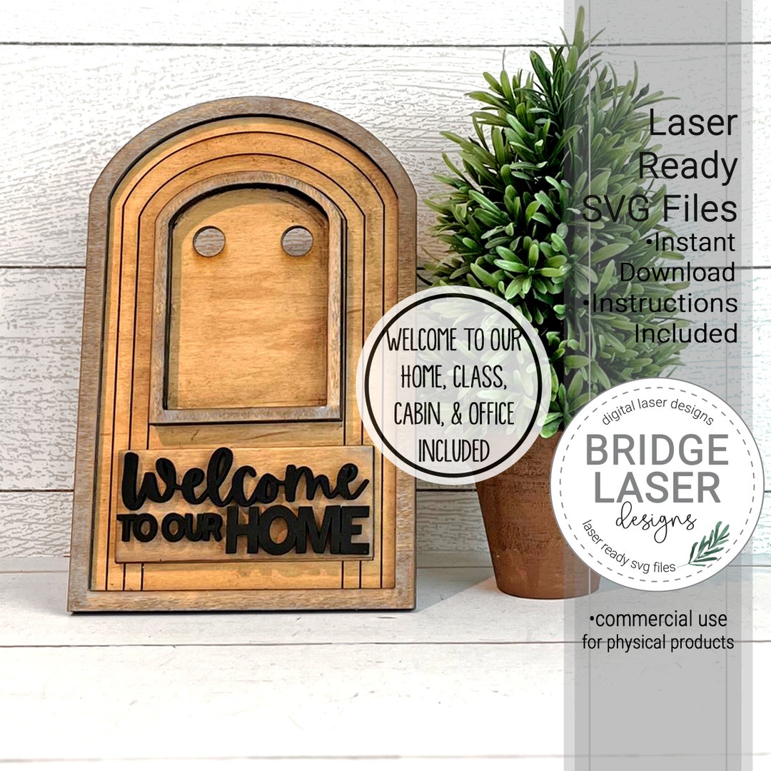 Interchangeable Welcome Arch Laser Cut File, Seasonal Sign Laser SVG ...