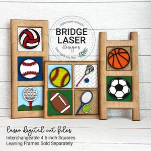 Sports Laser Cut File, Sports Interchangeable Leaning Sign Bundle File ...