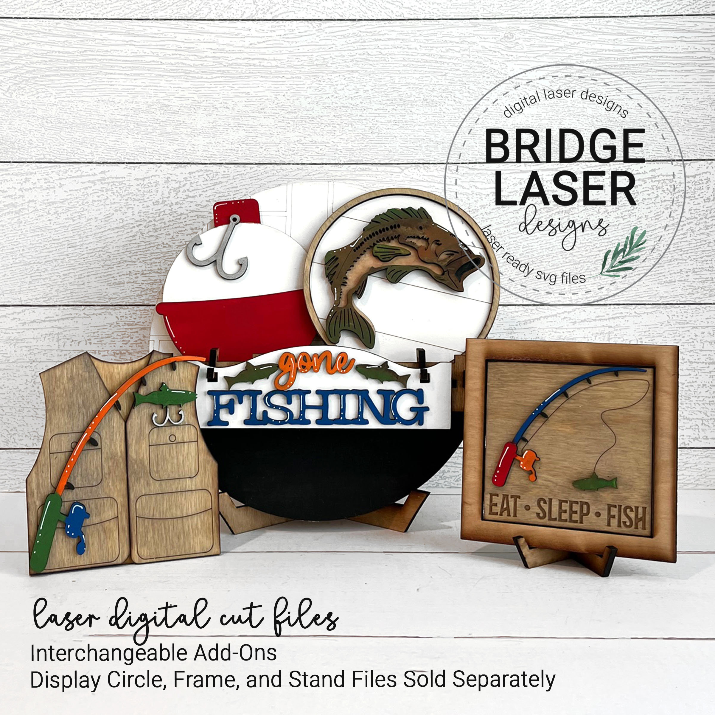 Fishing Laser Cut File Summer Fishing Interchangeable Add On - Etsy