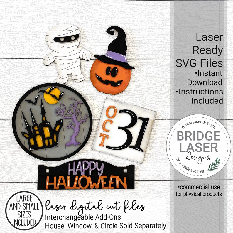 Halloween Laser Cut File Halloween Interchangeable - Etsy