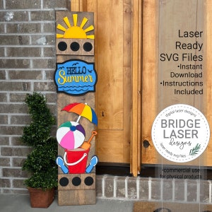 Summer Porch Leaner Sign Laser Cut File, Summer Interchangeable Porch ...