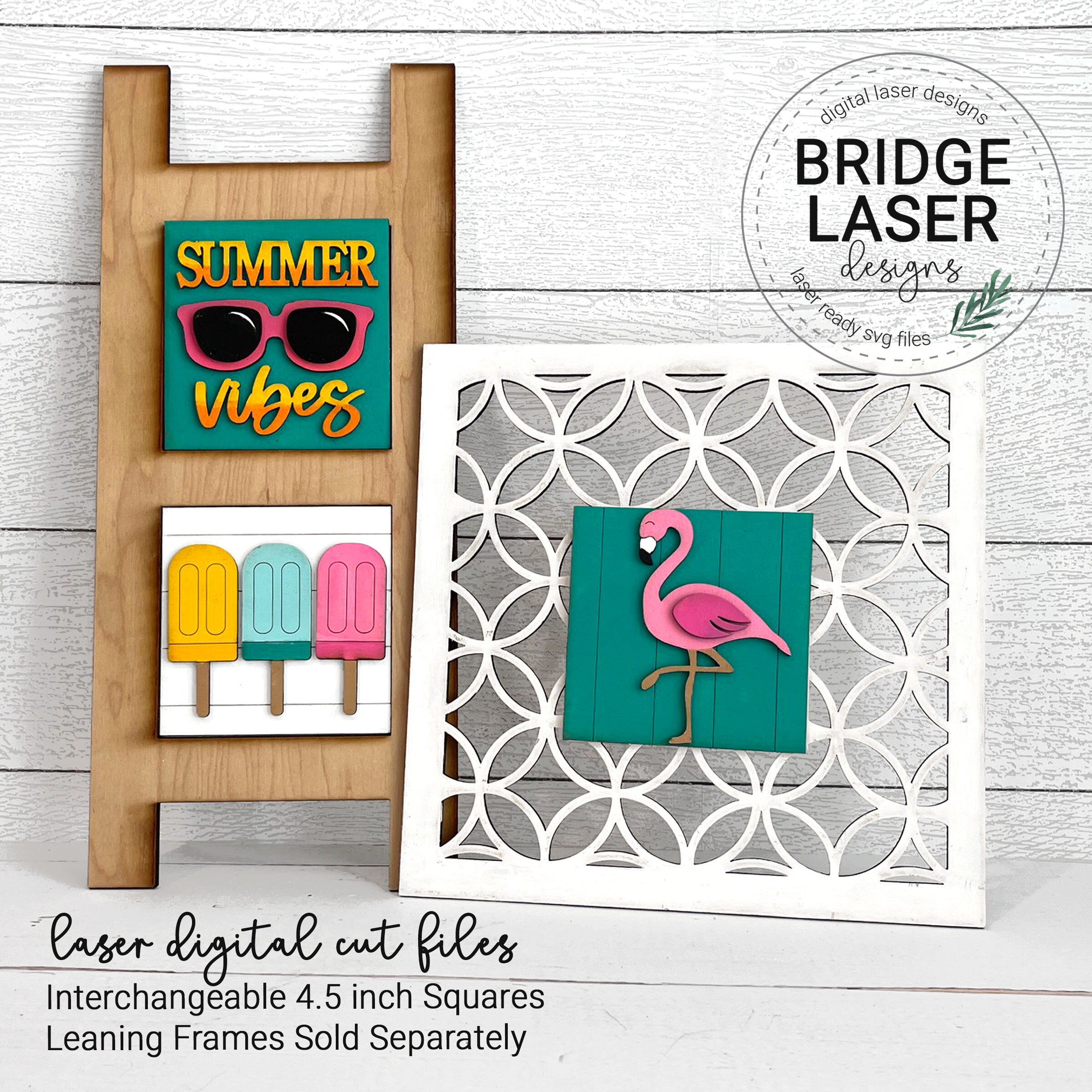 Summer Laser Cut Files Summer Interchangeable Leaning Sign - Etsy