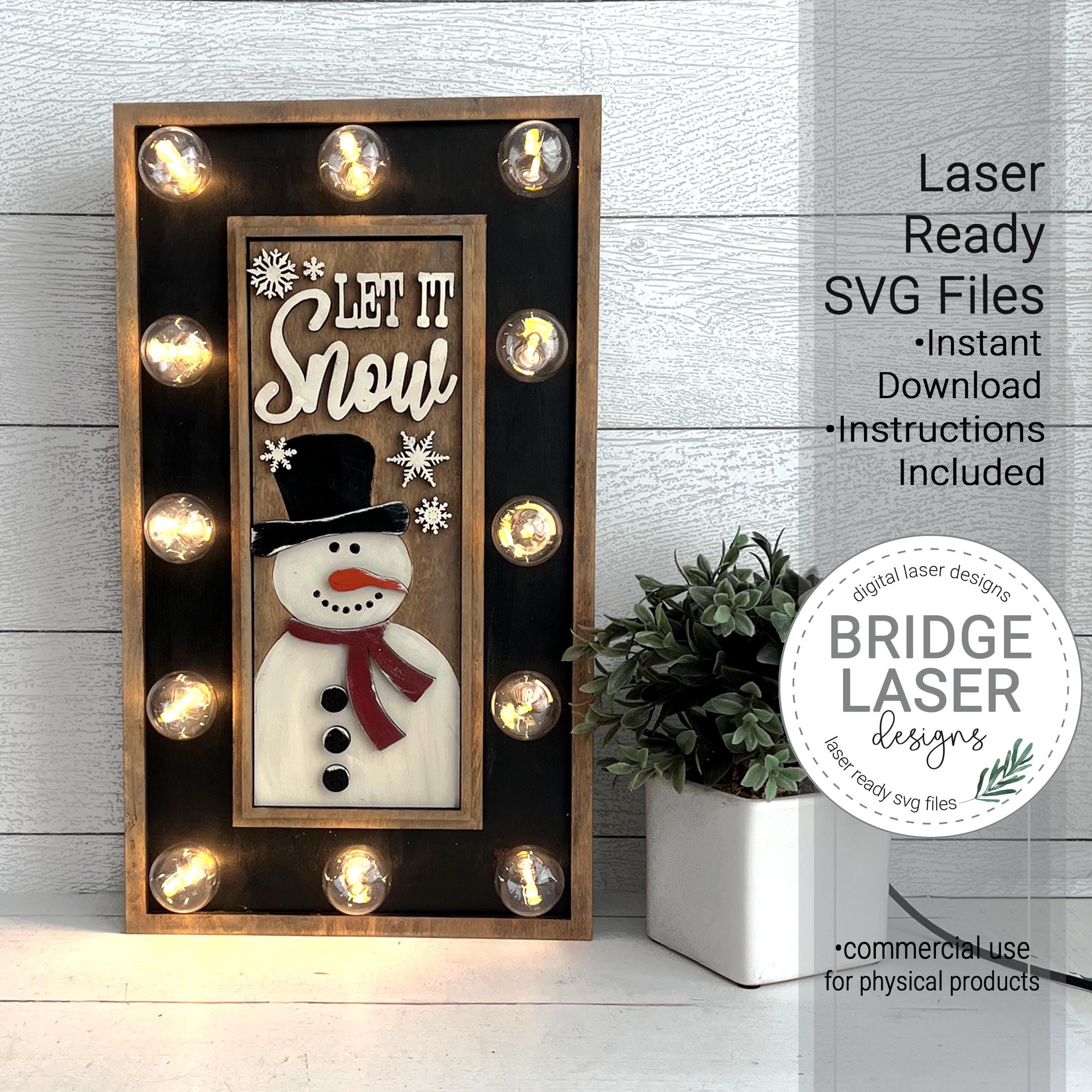 Let It Snow Laser Cut File, Winter Interchangeable Light Sign Insert ...