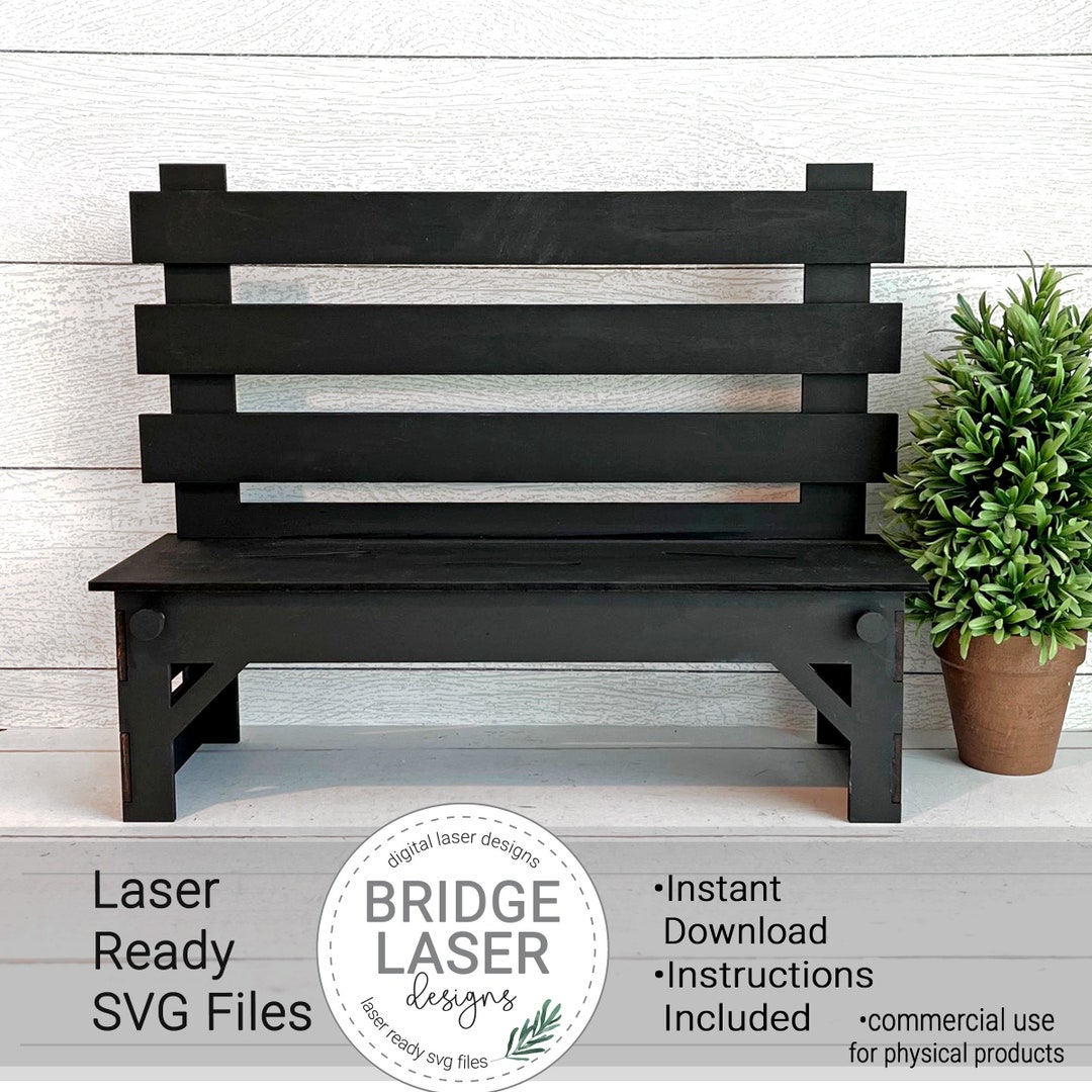 Bench Laser Cut File, Bench Interchangeable Laser File, Holiday Laser ...