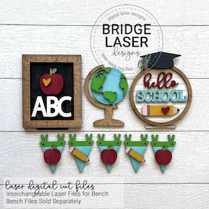 School Laser Cut File, School Interchangeable Bench Sign, Classroom ...