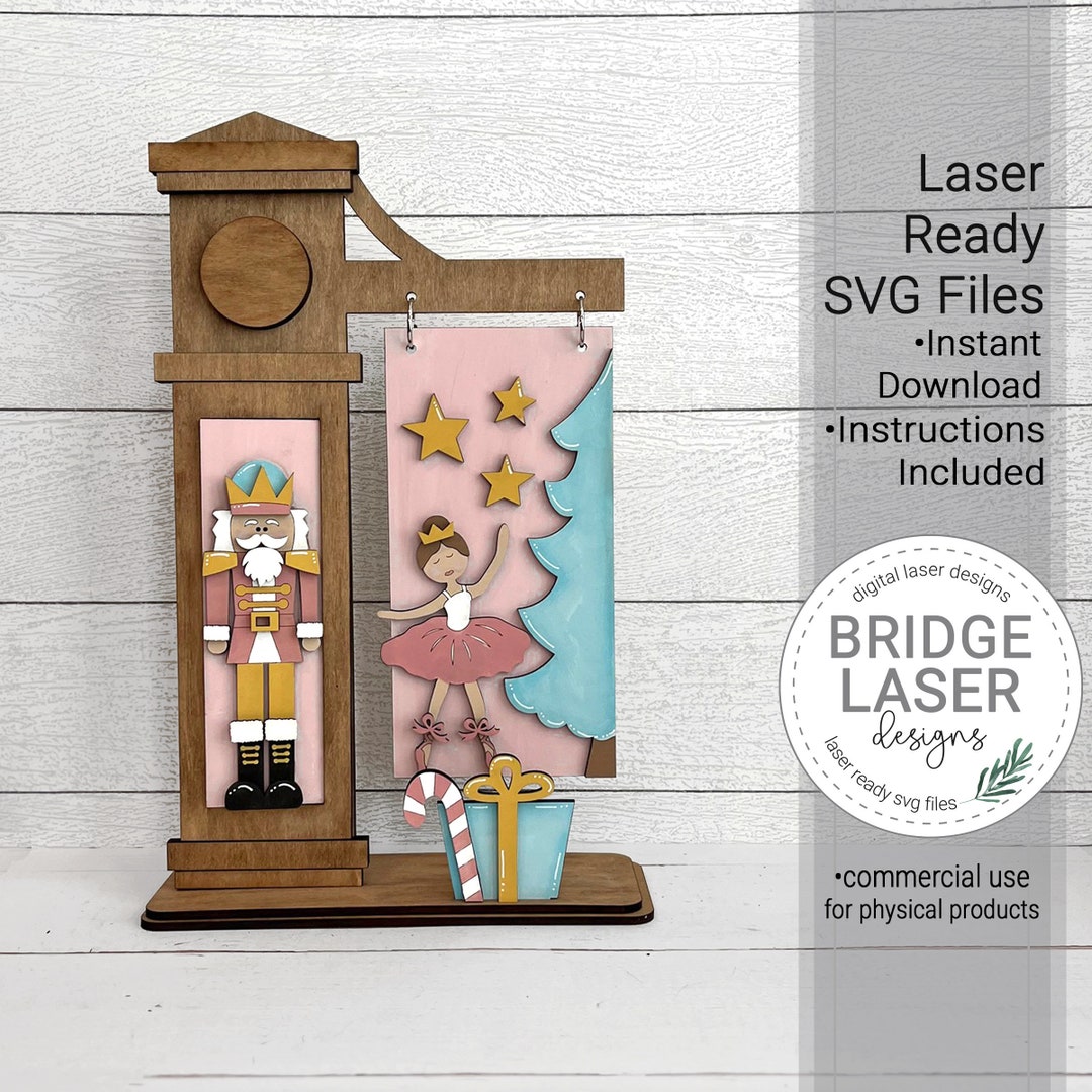 Nutcracker Post Sign Laser Cut File, Christmas Interchangeable Sign SVG ...