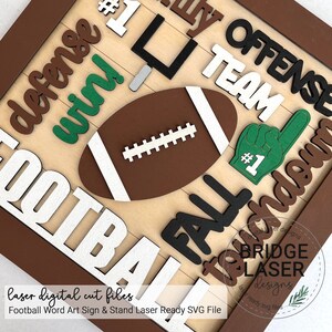 Football Laser Cut Files, Football Word Collage, Football Sign & Stand ...