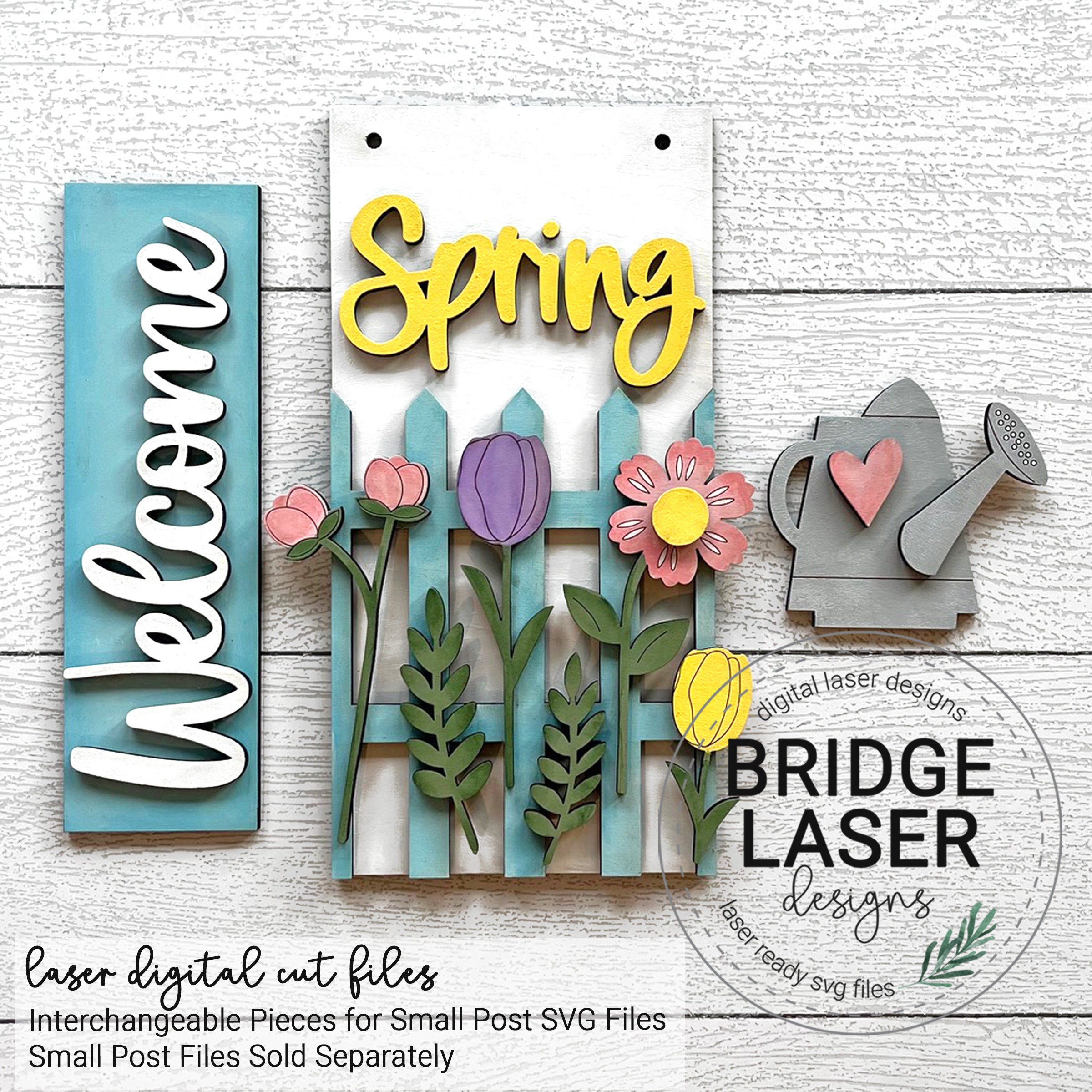 Spring Interchangeable Laser Cut File, Spring Laser File SVG, Spring ...