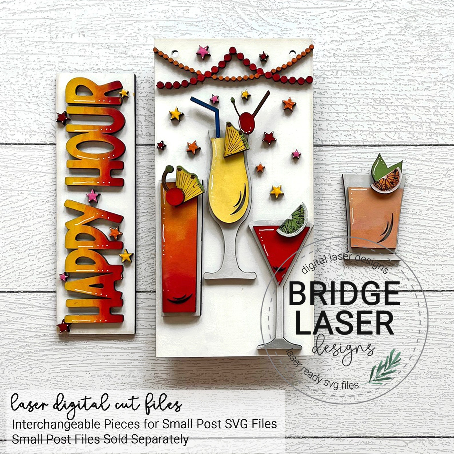 Welcome Sign Laser Cut File, Happy Hour Interchangeable Sign SVG, Laser ...