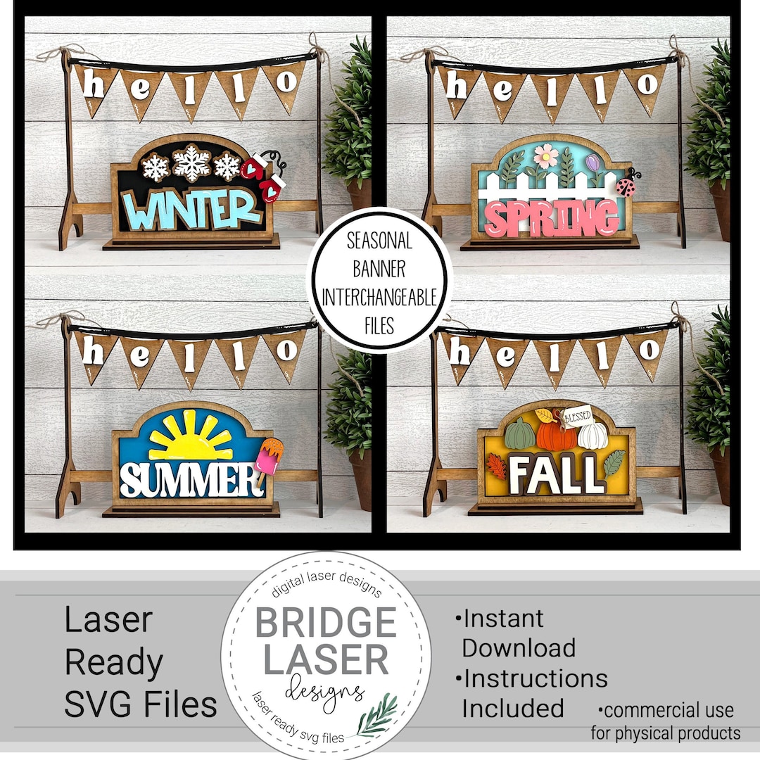Mini Banner Laser Files, Seasonal Laser Files, Interchangeable Laser ...