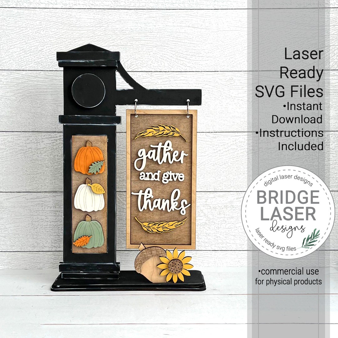Thanksgiving Laser Cut File, Thanksgiving Interchangeable Post Sign ...