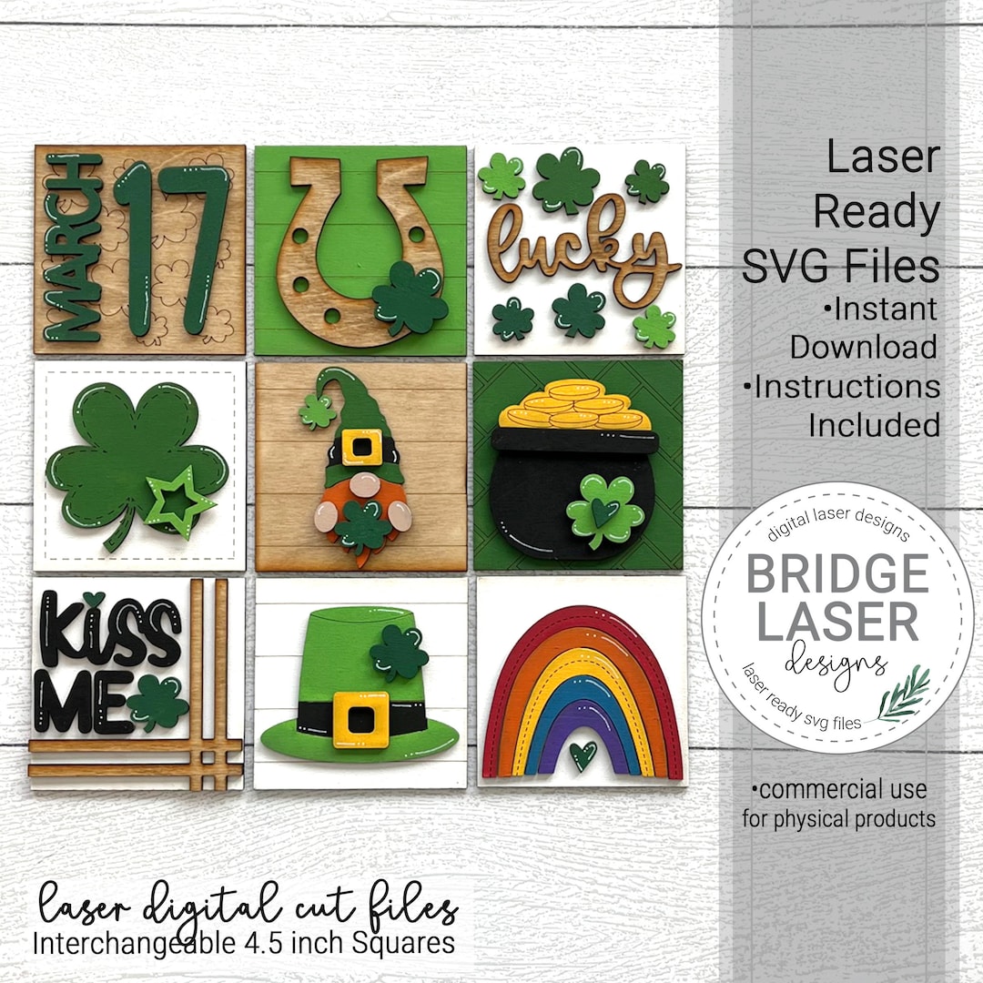 St Patrick's Laser Cut Files, St Patrick's Interchangeable Sign Laser ...