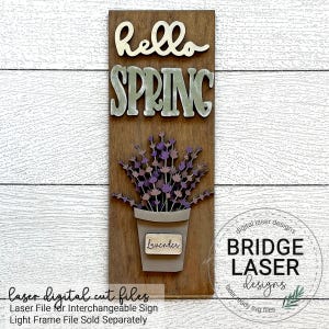 Spring Laser Cut File, Spring Flowers Interchangeable Light Sign Insert ...
