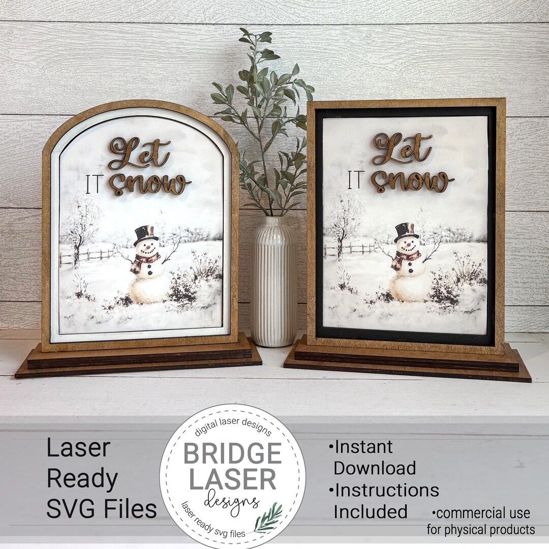 Snowman Laser Cut Files and Printable PNG, Interchangeable Printable ...