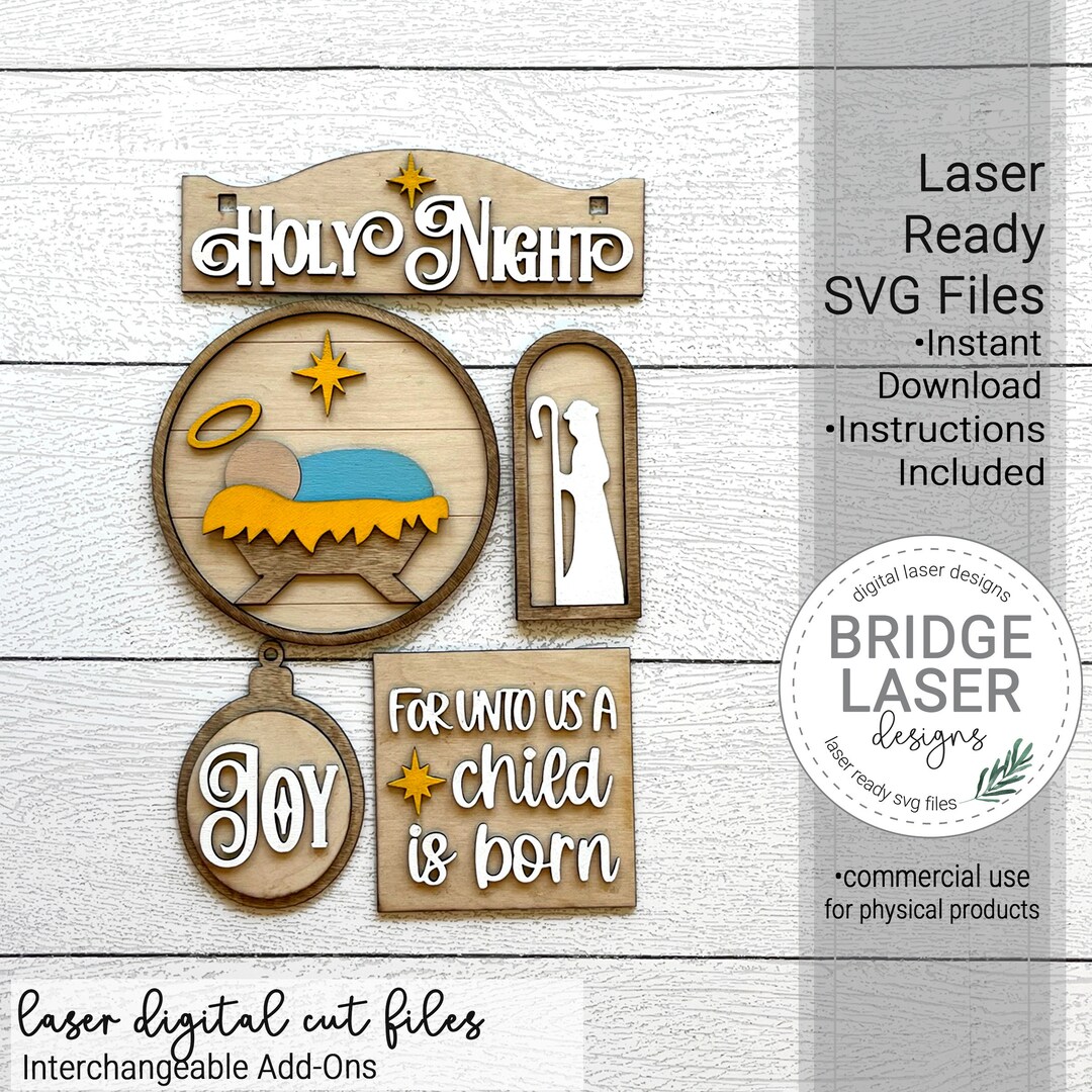 Nativity Laser Cut File, Nativity Interchangeable Add on for Crate ...