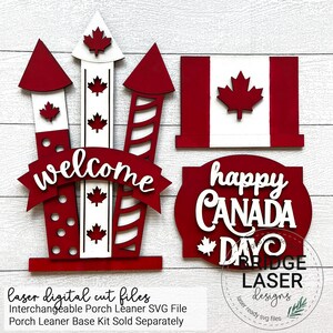 Canada Day Porch Leaner Sign Laser Cut File, Summer Interchangeable ...
