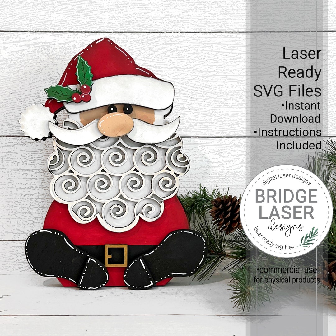 Shelf Sitter Santa Laser Cut File, Christmas Shelf Sitter Laser Cut ...