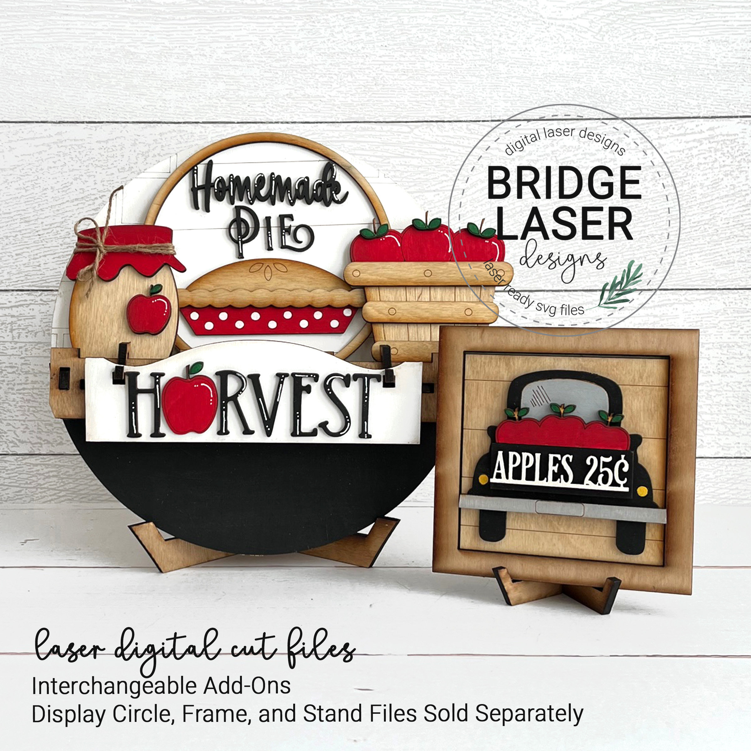 Apple Laser Cut File, Fall Harvest Interchangeable Crate/fence, Apple ...