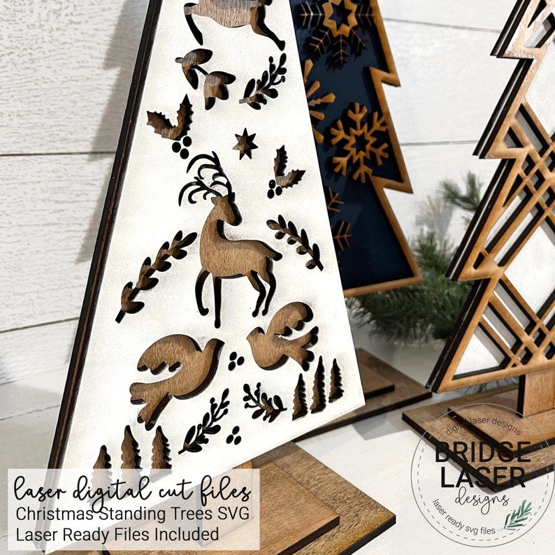 Christmas Tree Laser Cut File, Standing Christmas Tree Laser SVG ...