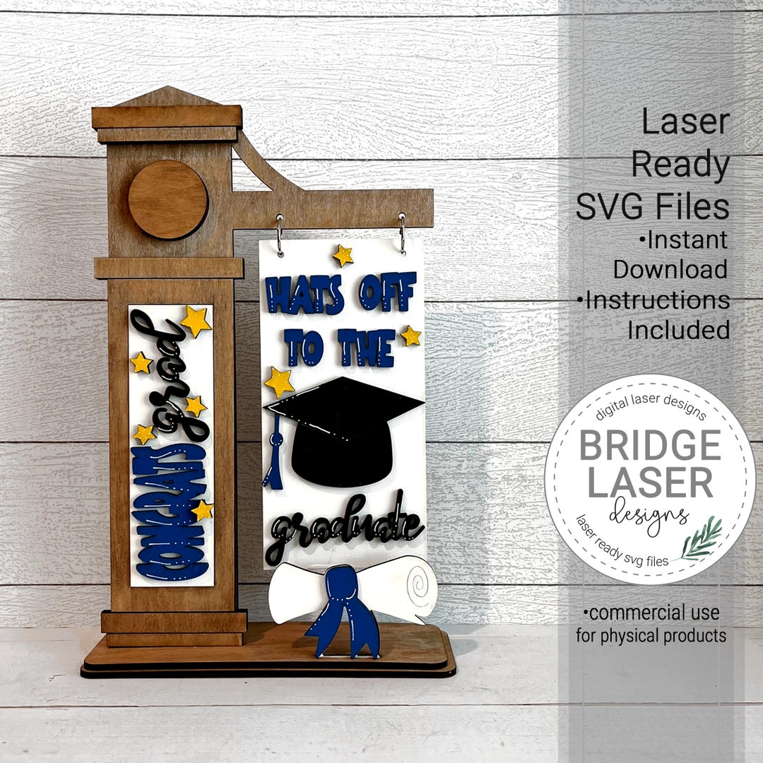 Graduation Sign Laser Cut File, Graduation Interchangeable Sign SVG ...