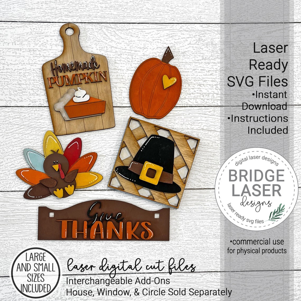 Thanksgiving Laser Cut File Thanksgiving Interchangeable - Etsy