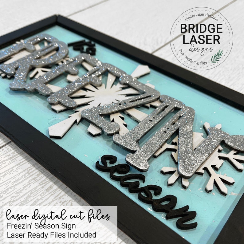 Freezin' Season Laser Cut File Christmas Winteer - Etsy