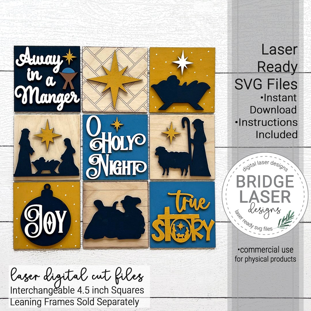 Nativity Laser Cut File, Nativity Leaning Sign Bundle SVG, Nativity ...