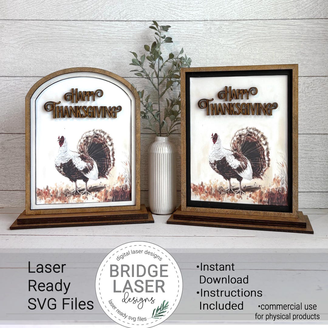 Thanksgiving Laser Cut Files and Printable PNG, Interchangeable ...
