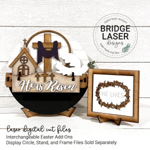 Religious Easter Laser Cut File, Easter Interchangeable Add on SVG, He ...