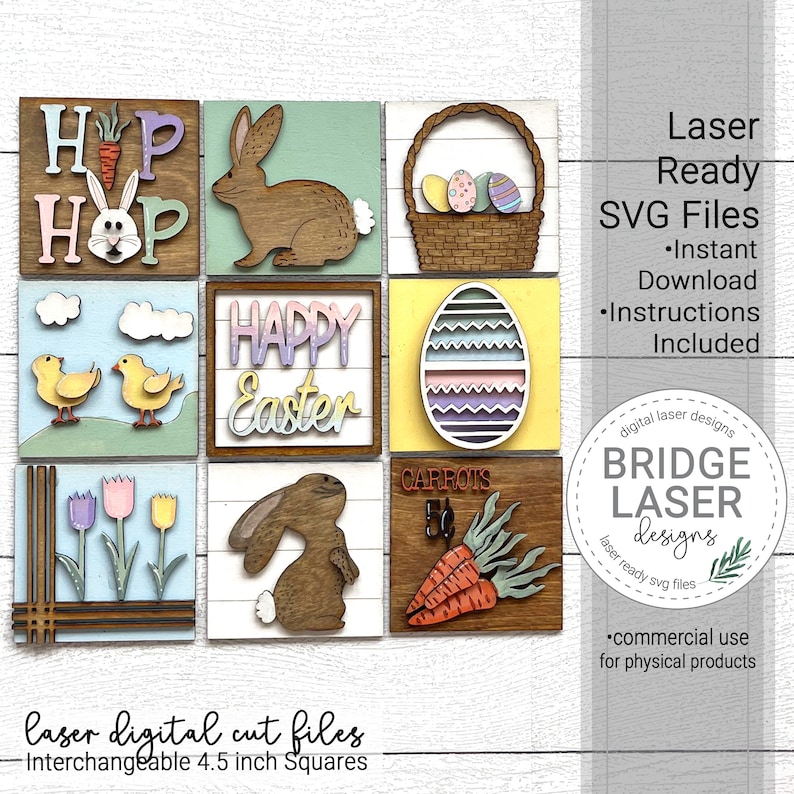 Easter Laser Cut Files Easter Interchangeable Leaning Sign - Etsy