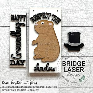 Groundhog Sign Laser Cut File, Groundhog Day Interchangeable Sign SVG ...