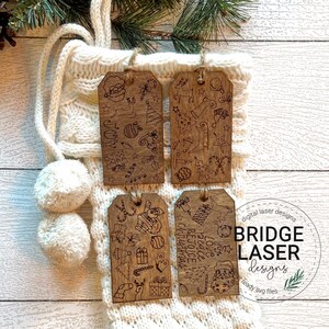 Stocking Tags Laser Cut File, Christmas Stocking Name Tags SVG ...
