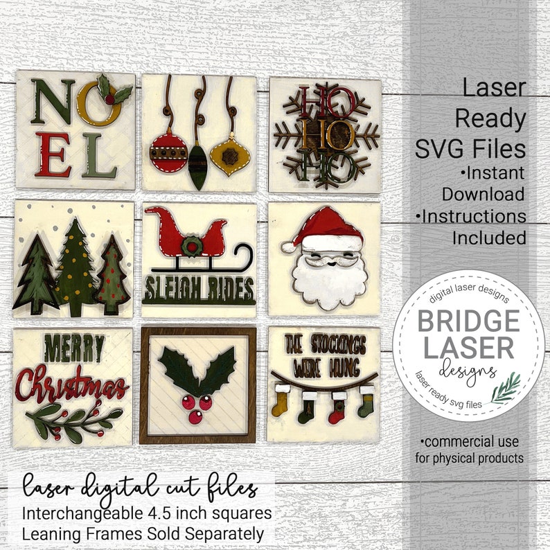 Christmas Laser Cut Designs Christmas Interchangeable Leaning - Etsy