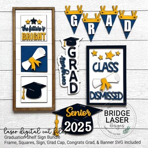 Graduation Laser Cut Files, 2025 Graduation Shelf Sign Bundle SVG ...