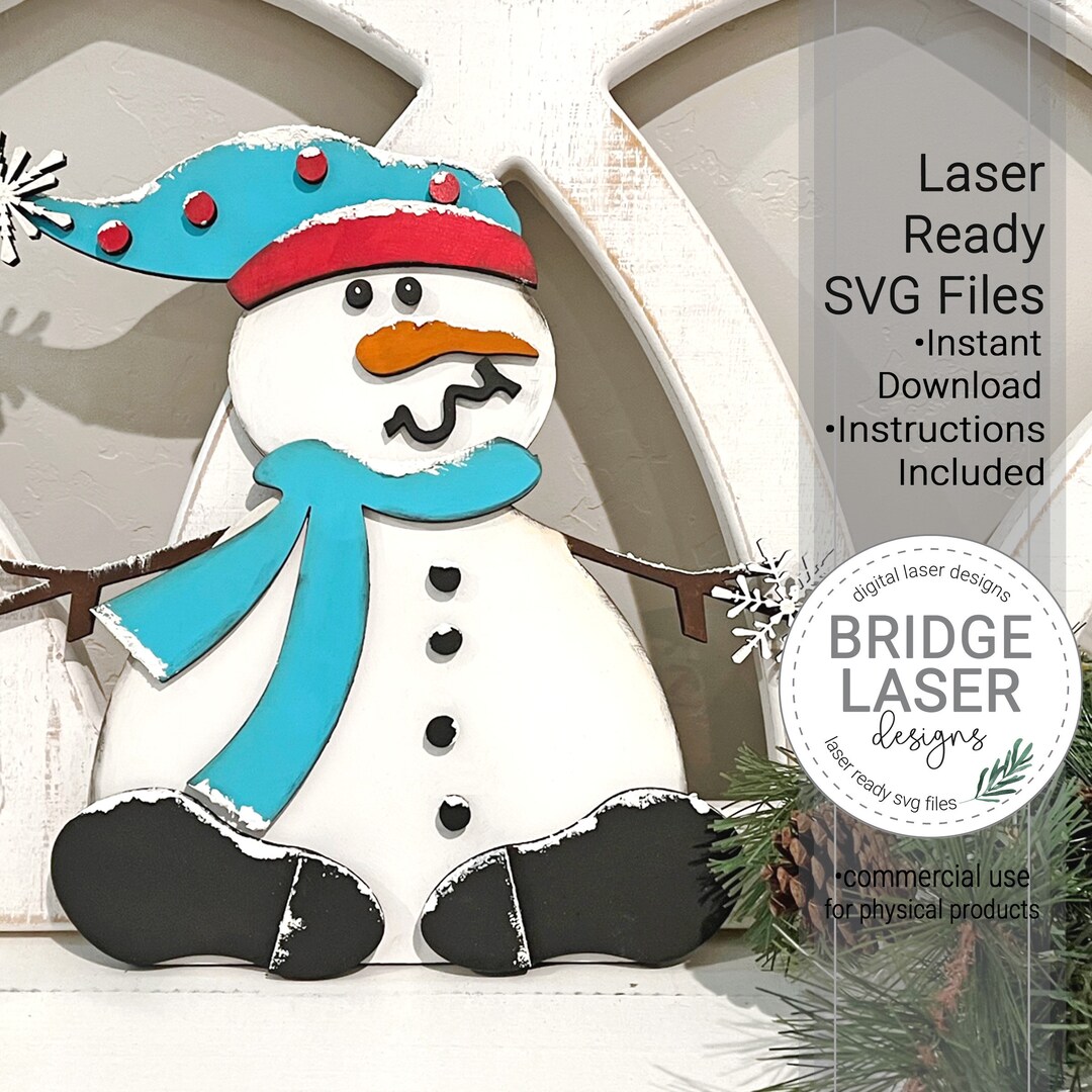 Snowman Shelf Sitter Laser Cut File Christmas Snowman Laser - Etsy