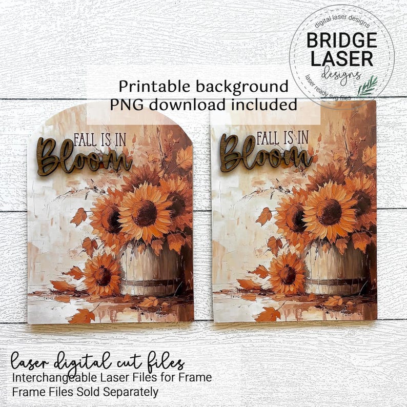 Sunflower Laser Cut Files and Printable PNG, Interchangeable Printable ...
