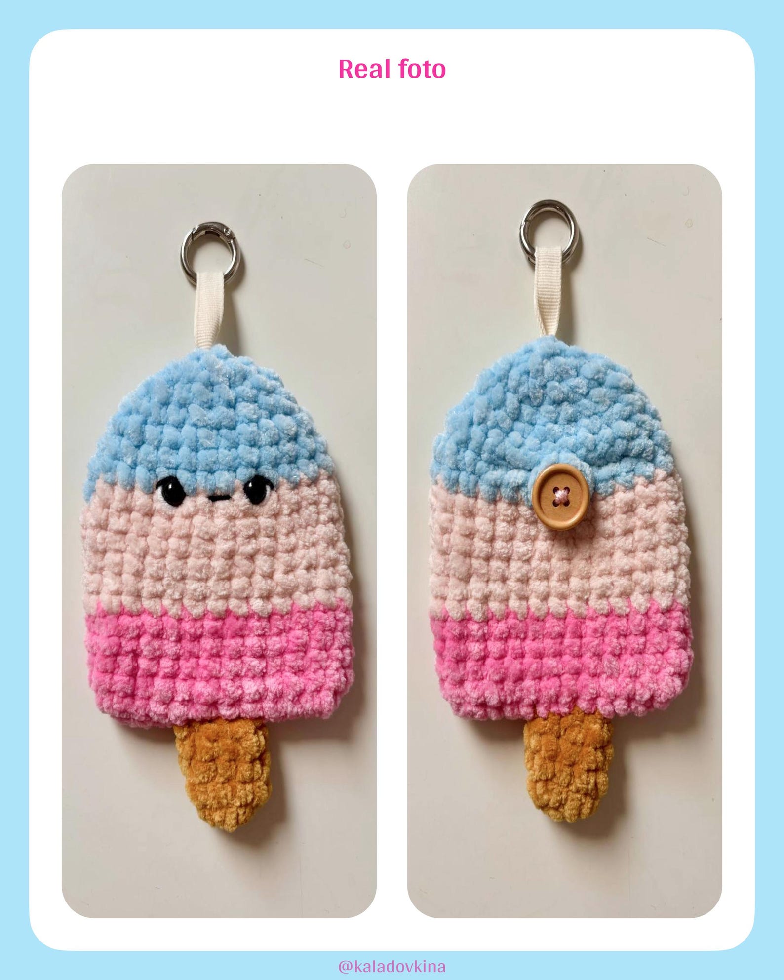 Crochet Pattern Huggy Pouch ice Cream Etsy